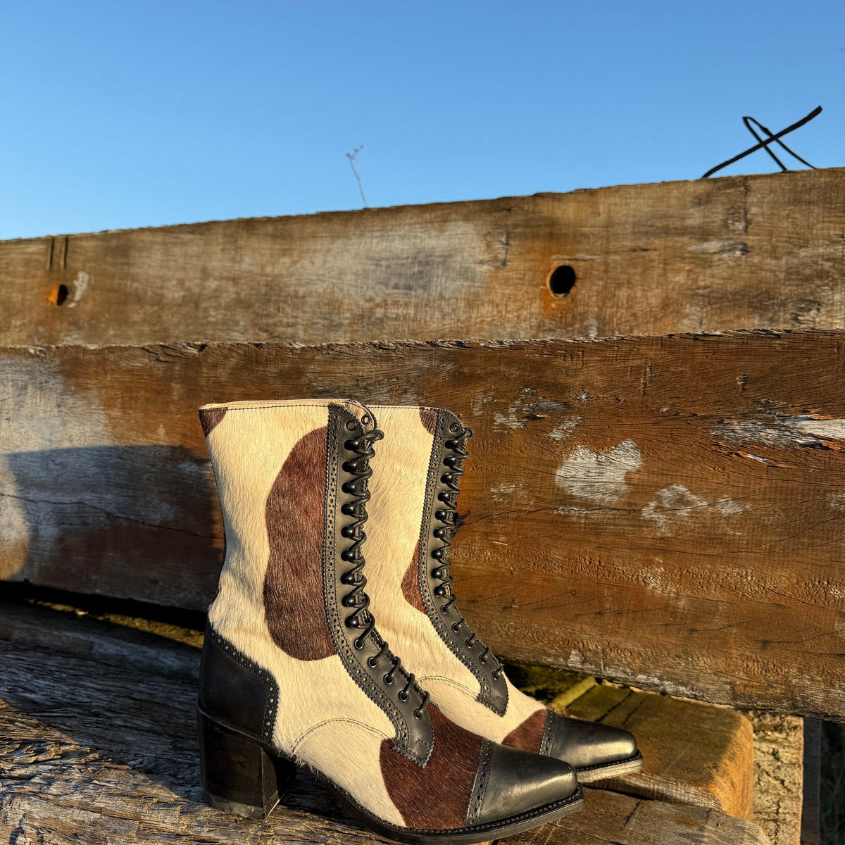 Cow Lace Boots - Deadstock – Dandelie