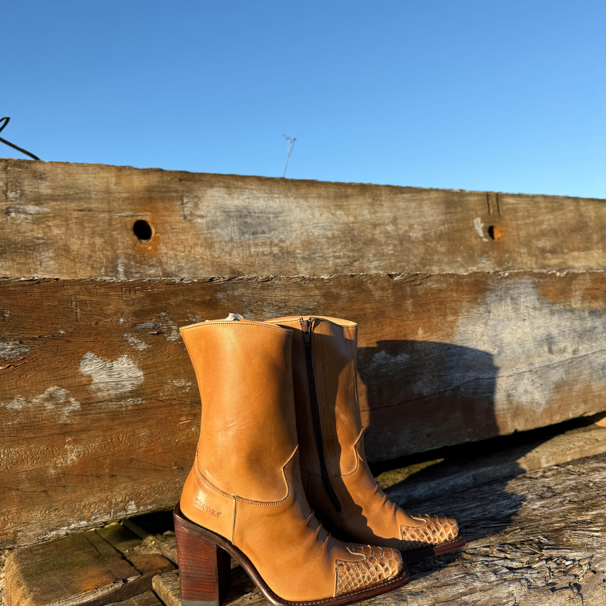Block Heel Ankle Boot in Saddle Tan - Deadstock – Dandelie