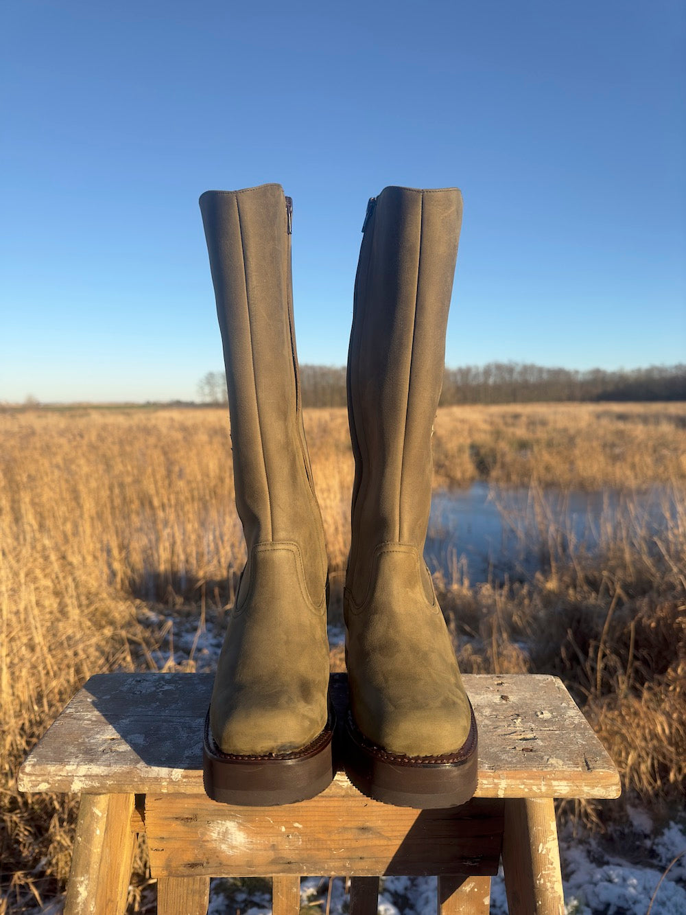 Platform Flower Boots Military Green – Dandelie