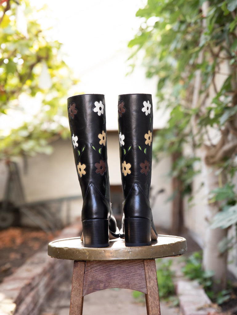 Flower Boots Neutral Black – Dandelie
